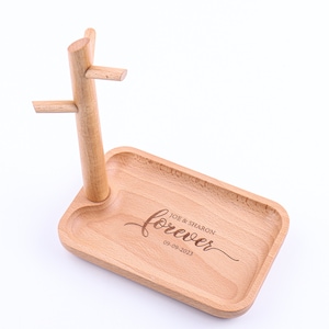 Personalized Wood Key Bowl for Entryway Table, Custom Wooden Key Holder ...