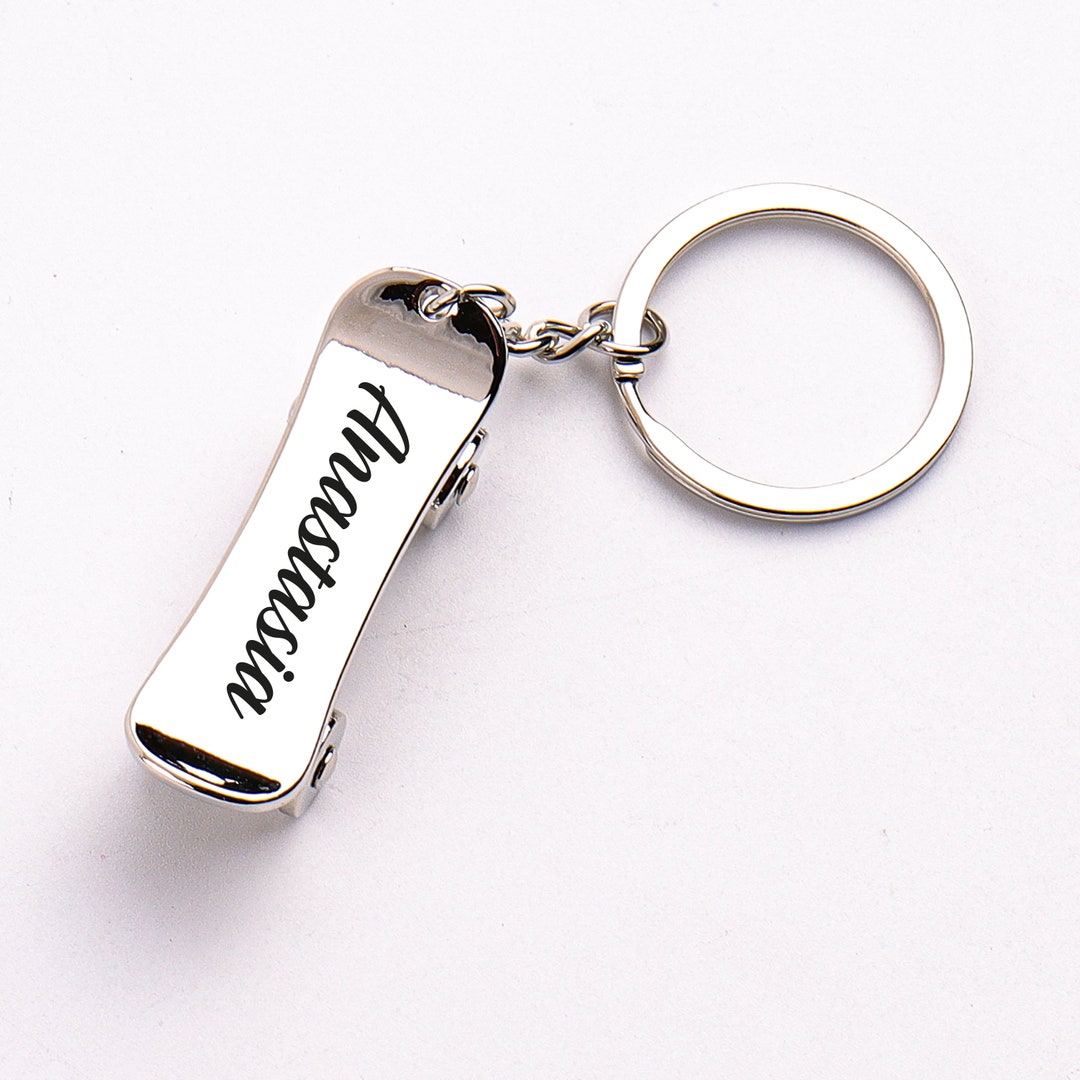 Personalized Skateboard Keychain, Skateboard Keychain With Name ...
