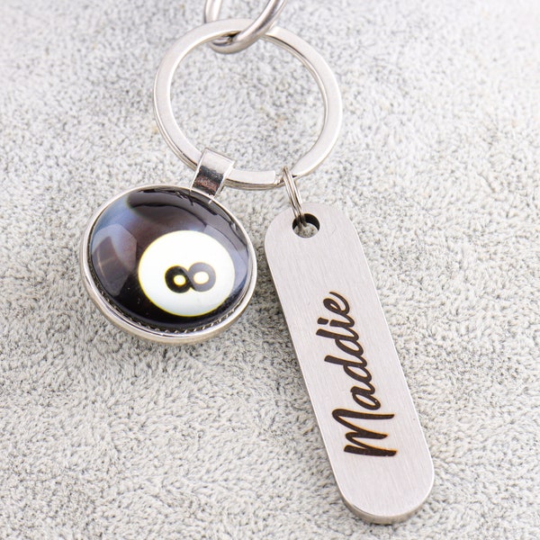 Custom Pool Ball Keychain - Etsy
