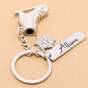 Personalized Skating Shoe Snow Keychain Ice Favor Coach Keychain Custom ...