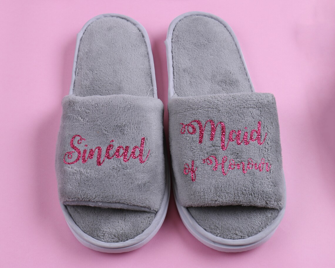 Personalized SPA Slippers Bridesmaid Bridal Party Your Name ...