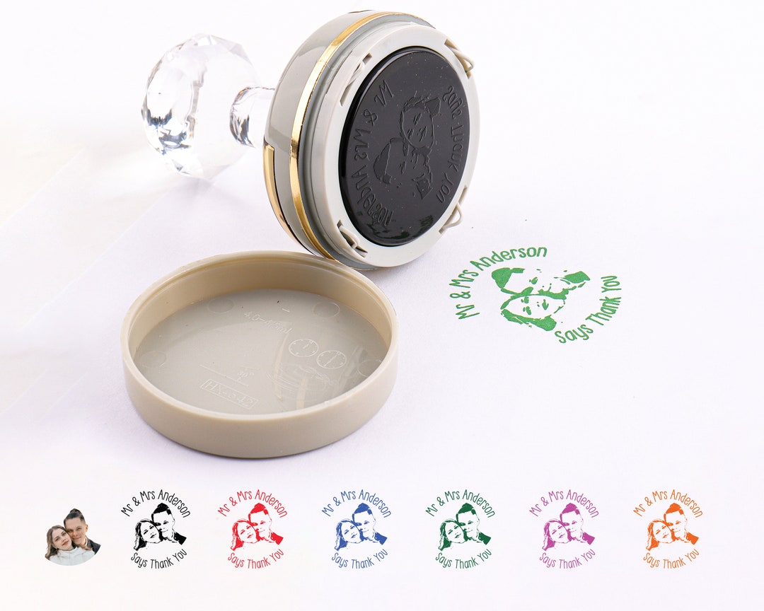 Personalized Stamp Wedding Couple Photo Text Logo Name Signature Face ...
