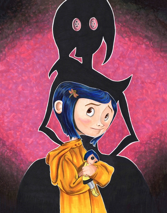 Coraline Drawing Coraline And The Secret Door Colorful Art Poster