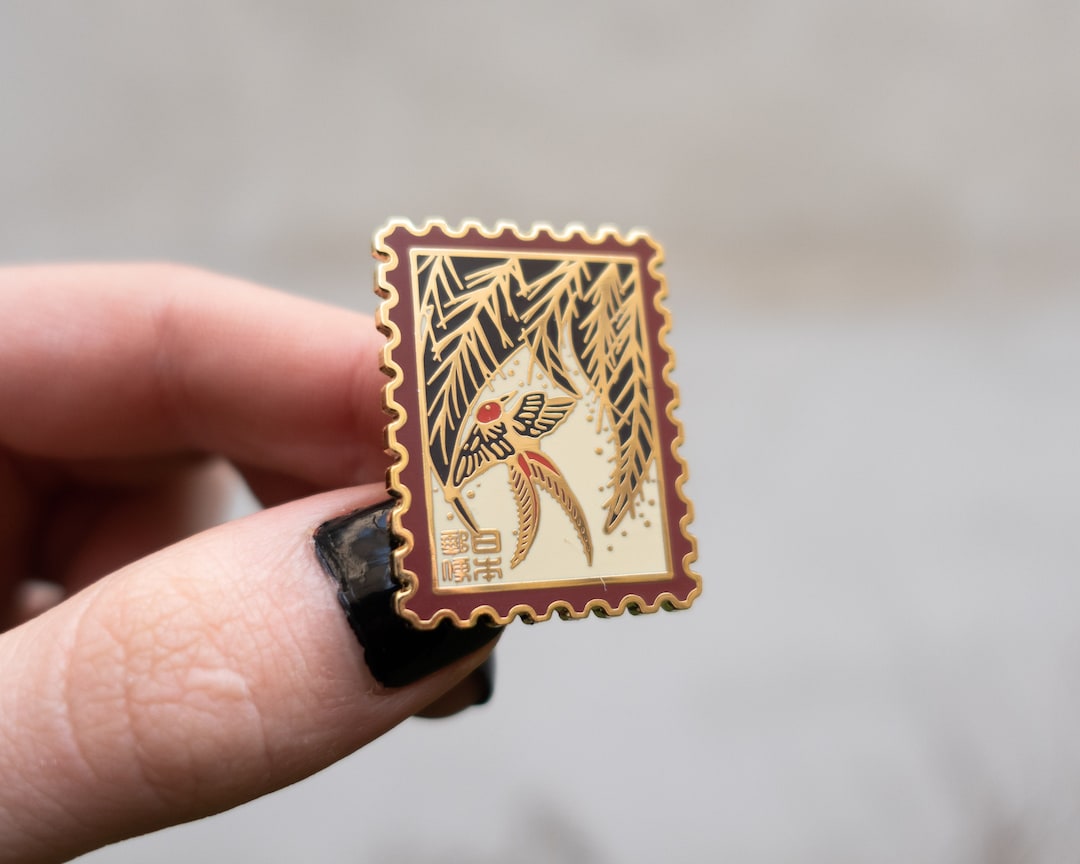 Japanese Hanafuda Stamp Enamel Pin – Songbird - Etsy