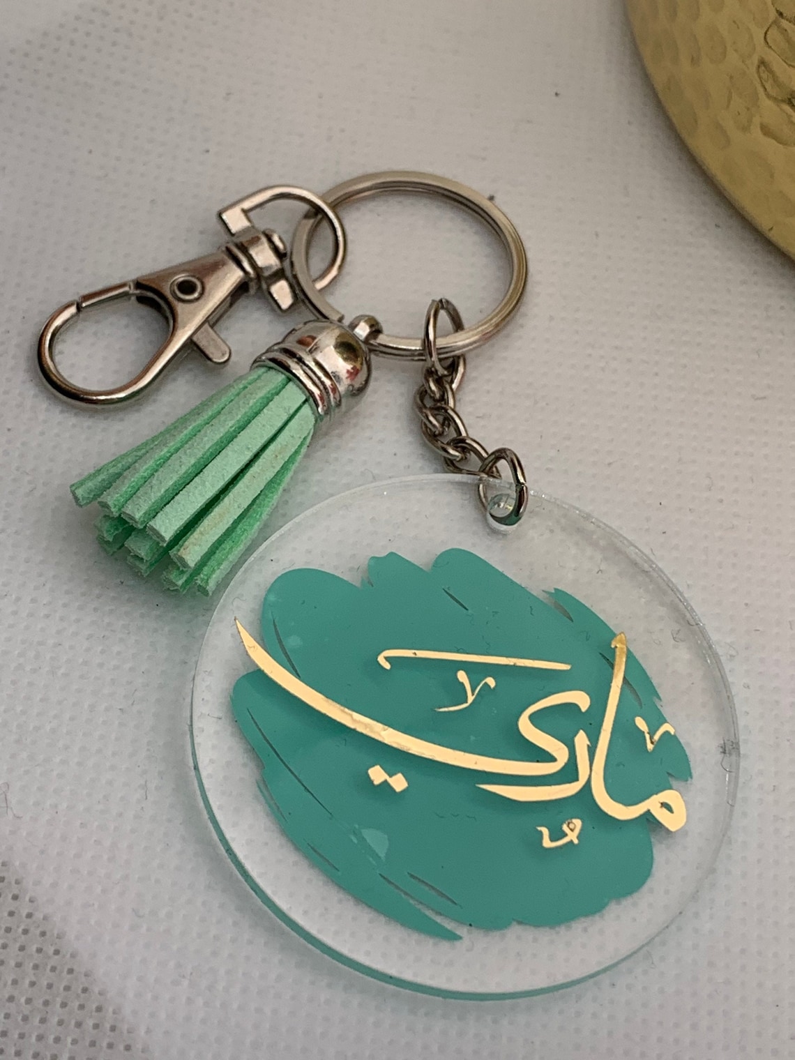 Personalized Arabic Name Keychain Muslim Keychain Gold | Etsy