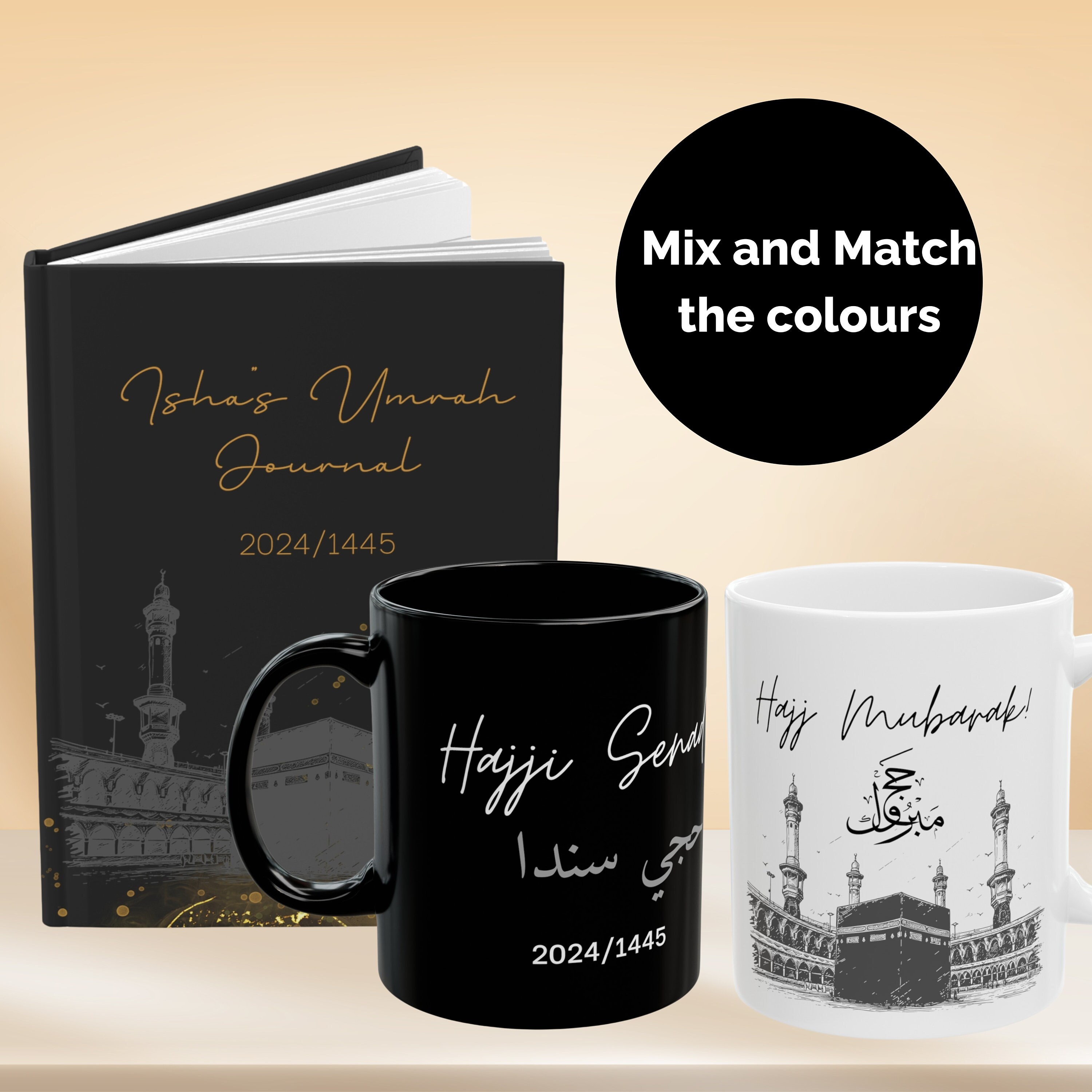 Personalized Hajj & Umrah Journal and Mug Gift, Islamic Gift Set ...