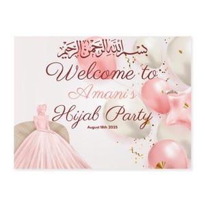 Personalized Hijab Party Welcome Yard Signs, Hijab Party Invitation ...