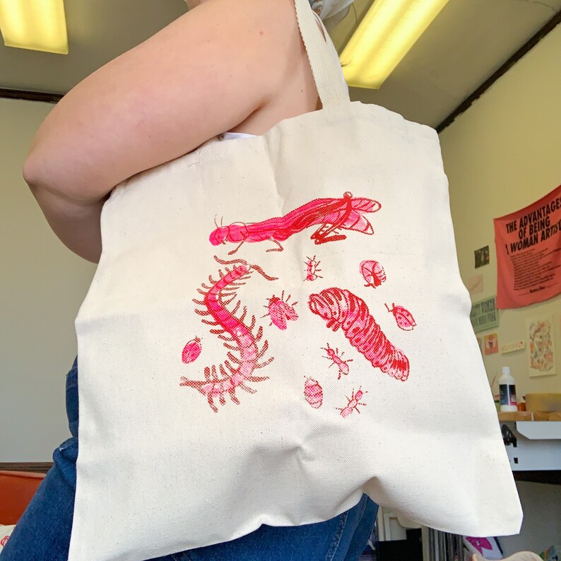 Bug Collector Canvas Tote, Vintage Insect Illustration, Resuable Bag ...