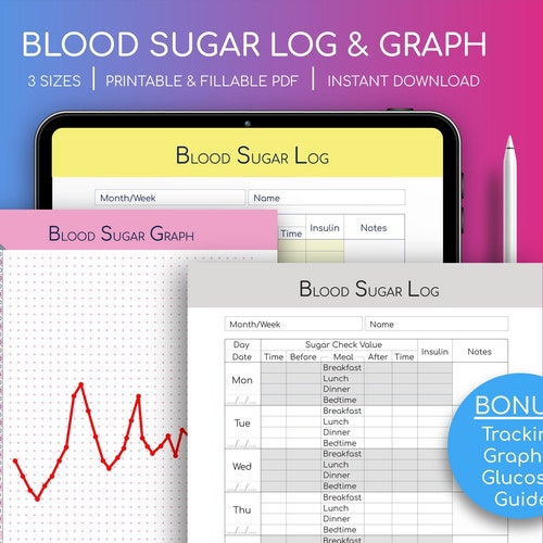 Printable Blood Sugar Diabetes Planner Log Book CBG - Etsy Canada
