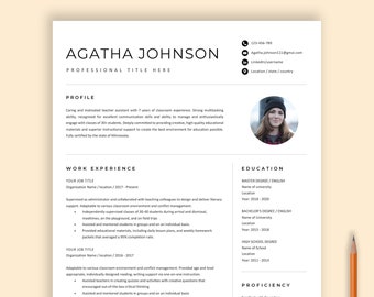 Resume Template, CV Template Word, Google Docs, Pages, Professional ...