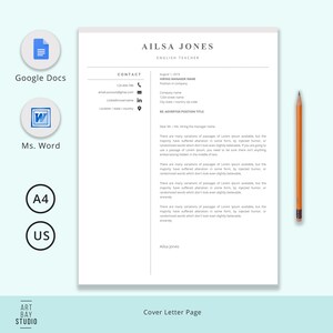 Clean Simple Resume, Professional Resume Template for MS Word, 2 Pages ...