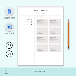 Clean Simple Resume, Professional Resume Template for MS Word, 2 Pages ...