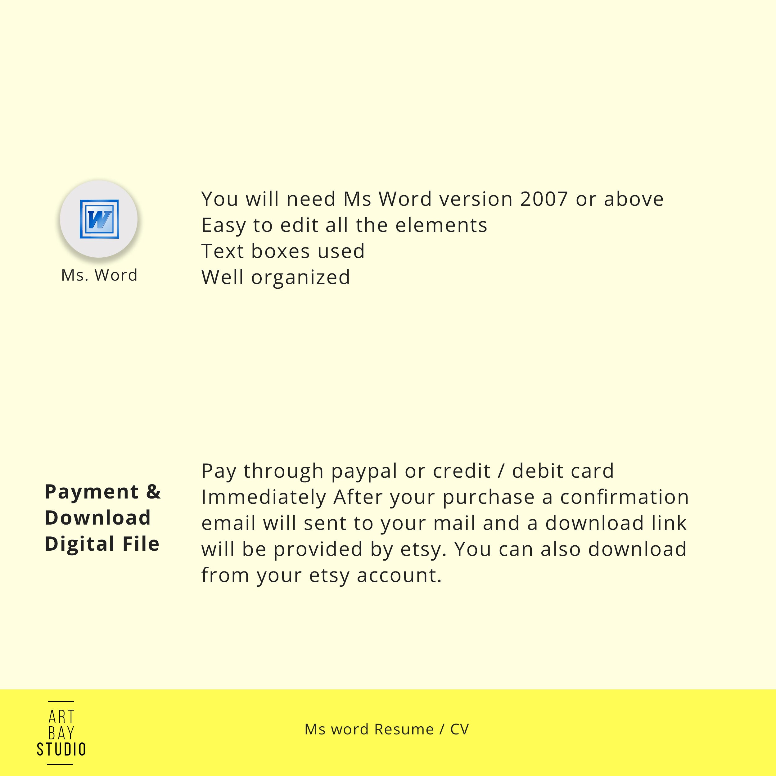 Curriculum Vitae, Professional Resume Template, 2 Pages CV Template ...