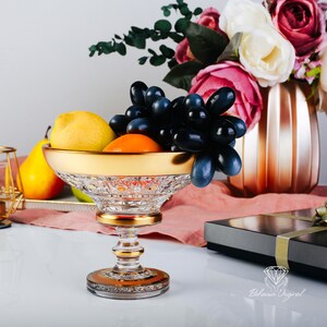 Gold Classic Crystal Bowl on Stand - Etsy