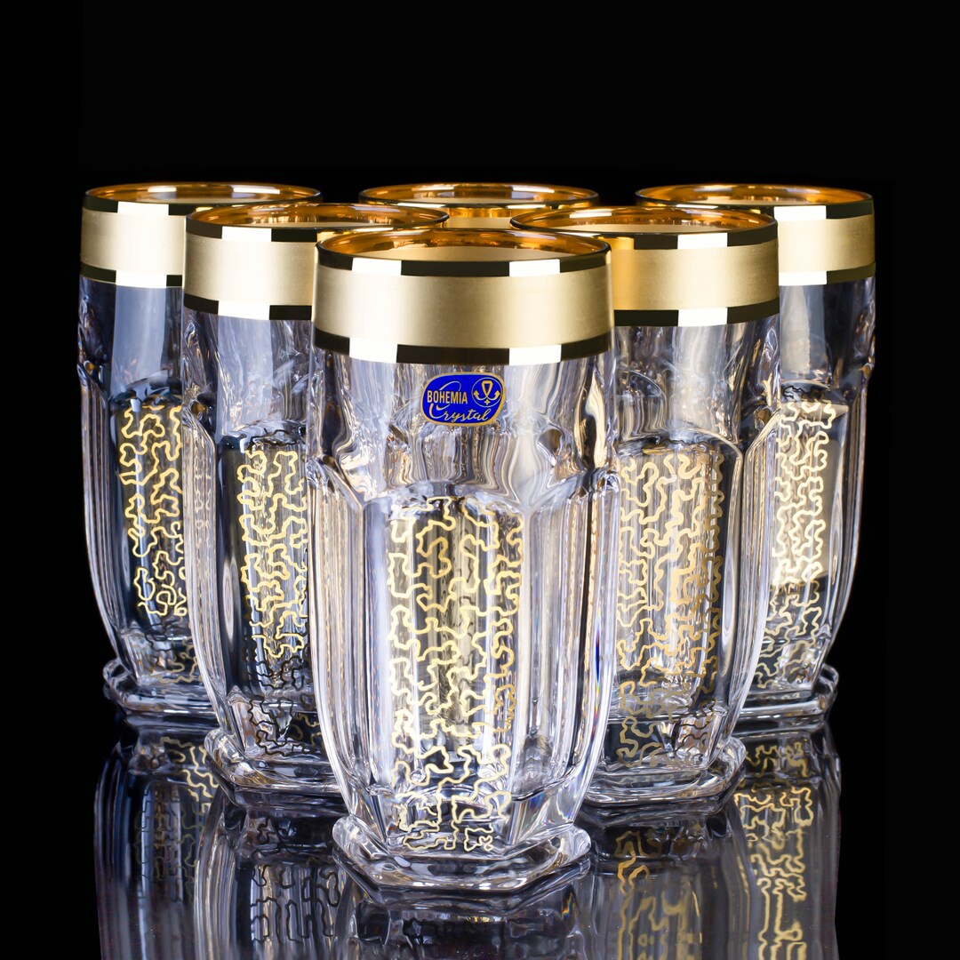 Crystal Water Glasses Safari Collection 6pcs 300ml - Etsy