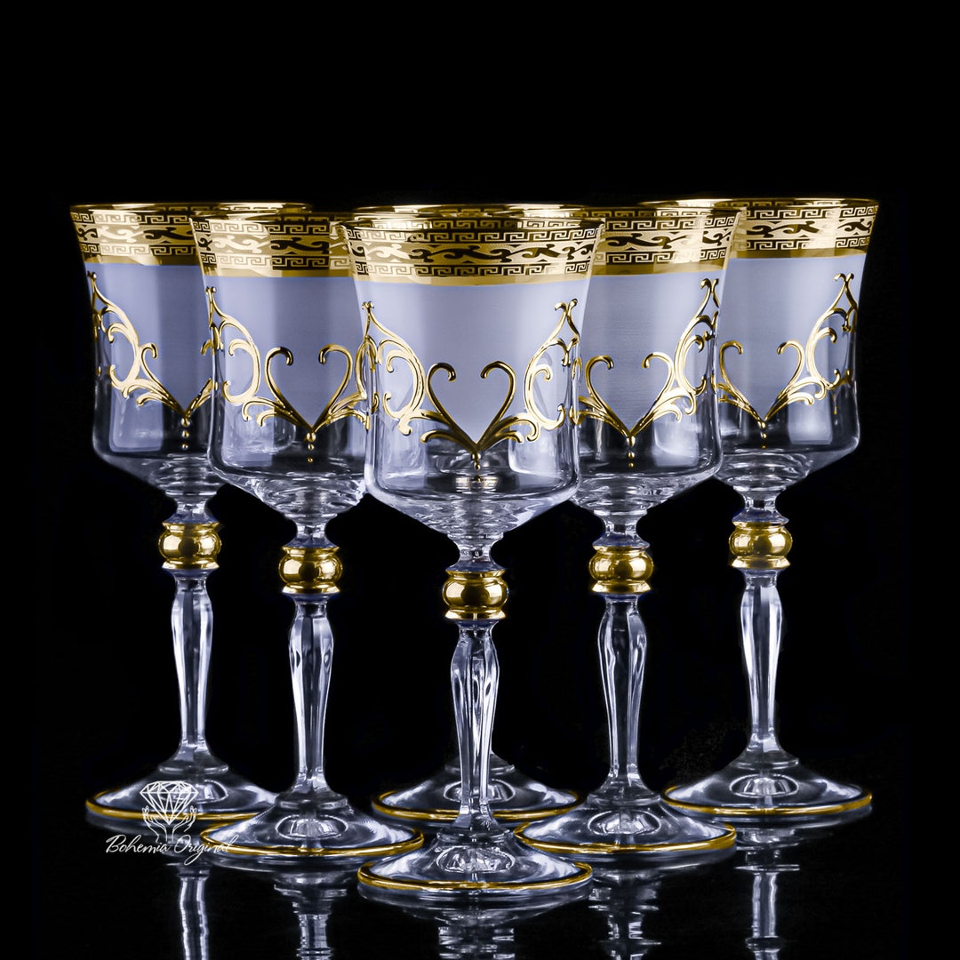 Crystal Wine Glasses Grace Collection 6pcs 250ml - Etsy