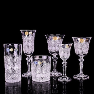 Bohemia Crystal Red Wine Glasses 6pcs 220ml - Etsy