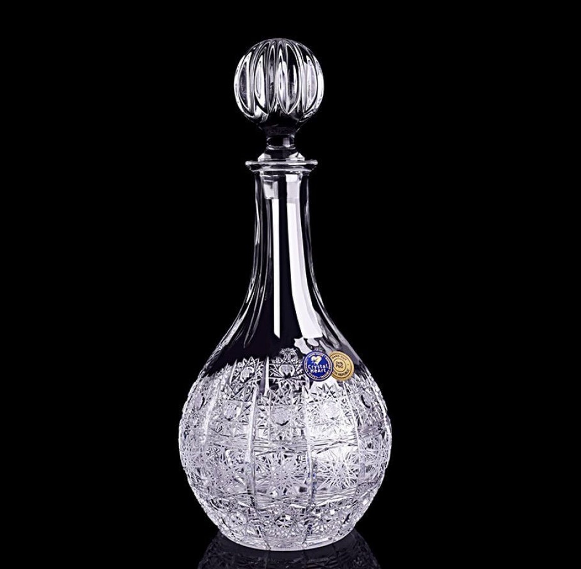 Traditional Bohemia Crystal Red Wine Set 6+1 - Etsy