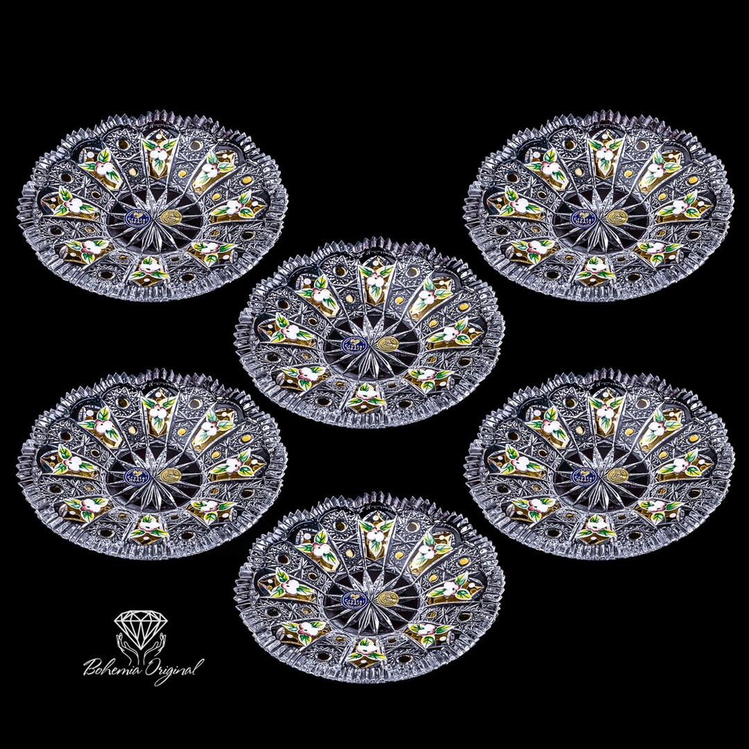 Set of Six Precious Crystal Plates - Etsy