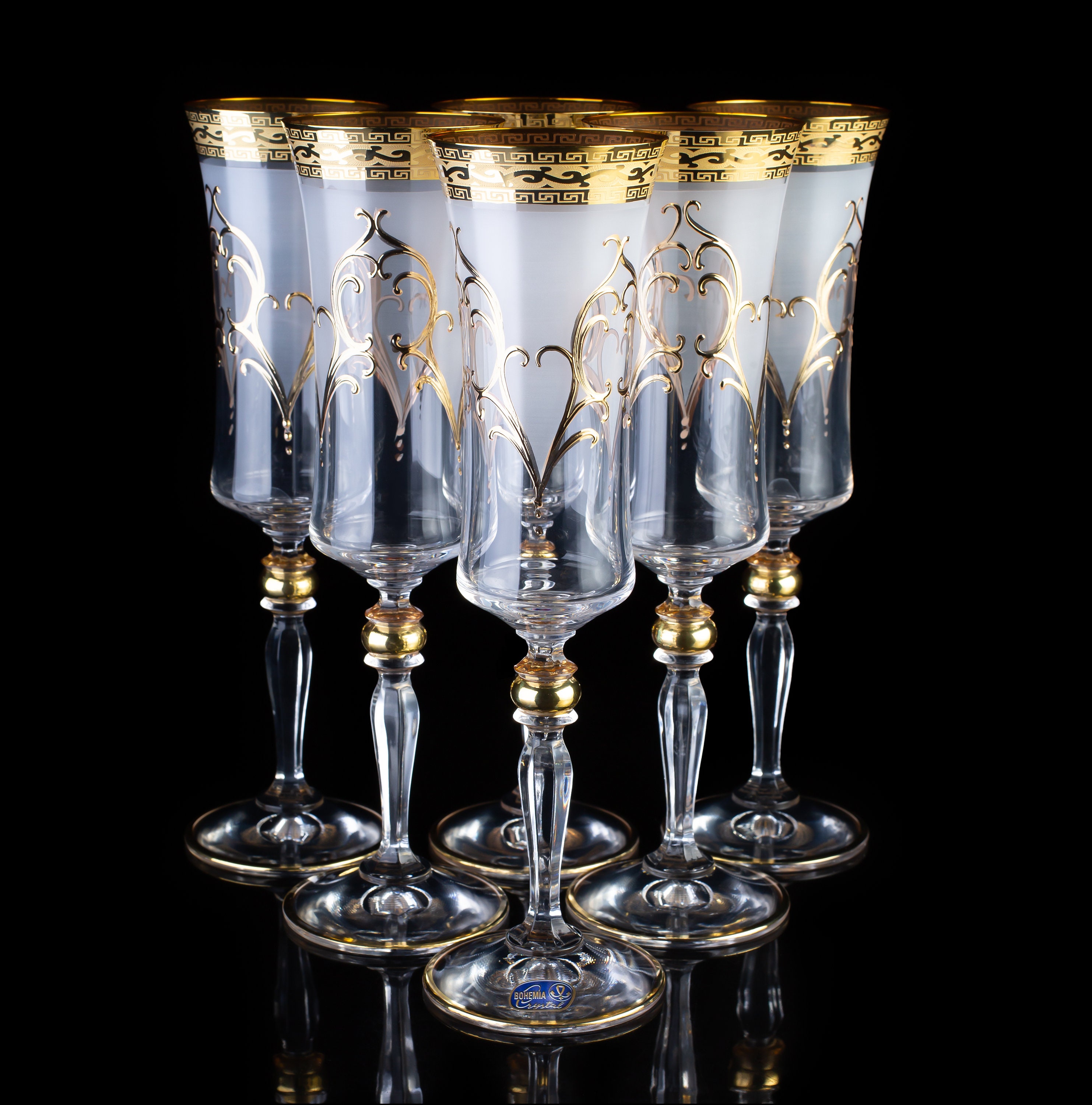 Crystal Champagne Glasses Grace Collection 6pcs 180ml - Etsy