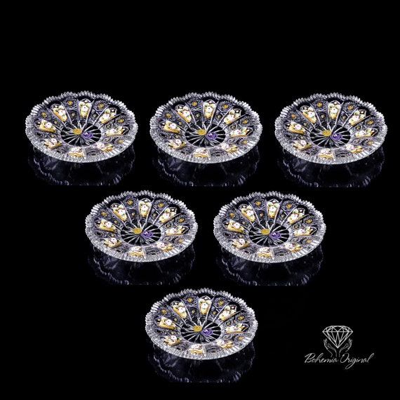 Set of Six Precious Crystal Plates - Etsy