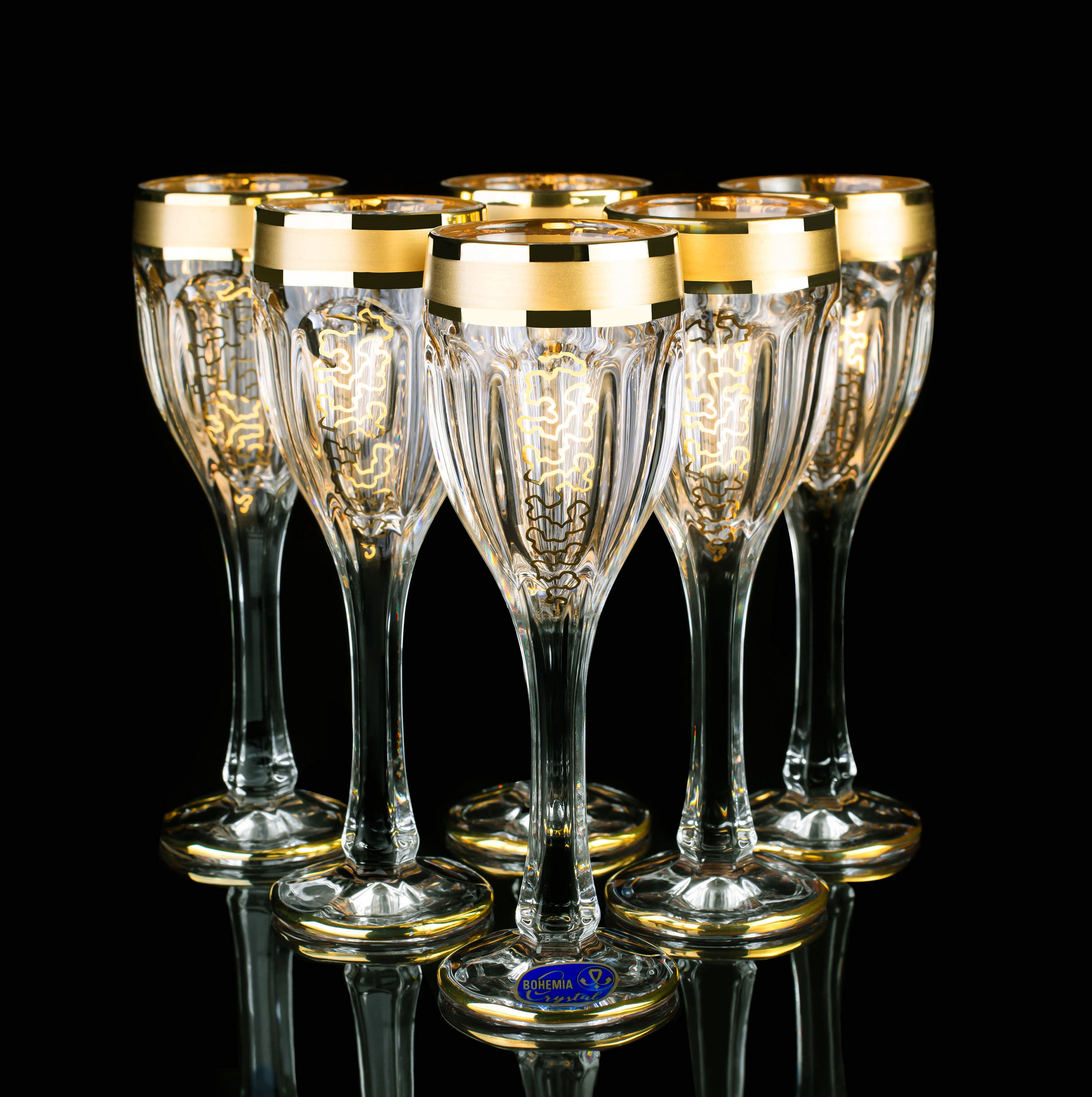 Bohemia Crystal Vodka Glasses Safari Design 6pcs 50ml Etsy