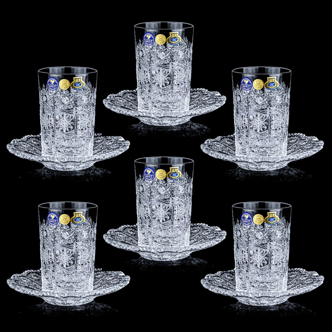 Classic Handcut Crystal Tea Set 180ml - Etsy