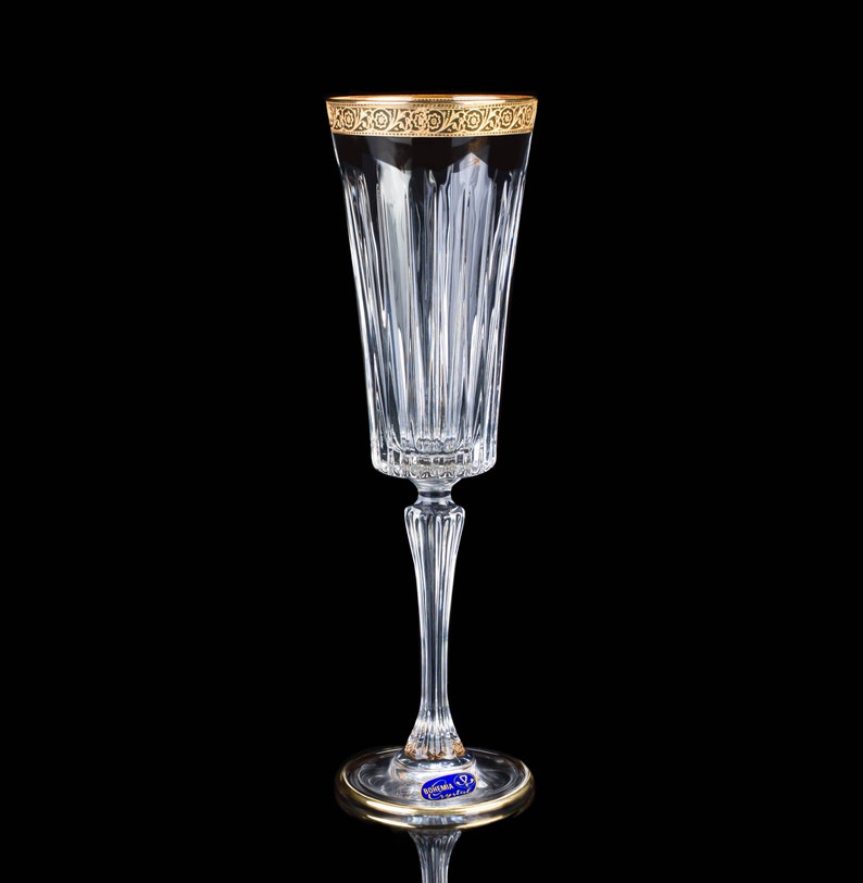 Crystal Champagne Glasses Timeless Collection 180ml 6pcs | Etsy