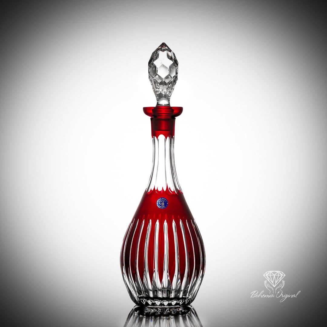 Red Color Crystal Whiskey Bottle 750ml - Etsy