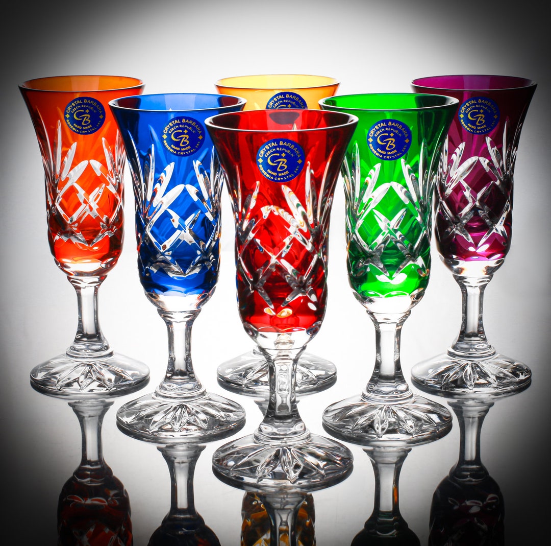 Crystal Long Vodka Glasses Caro Design - Etsy