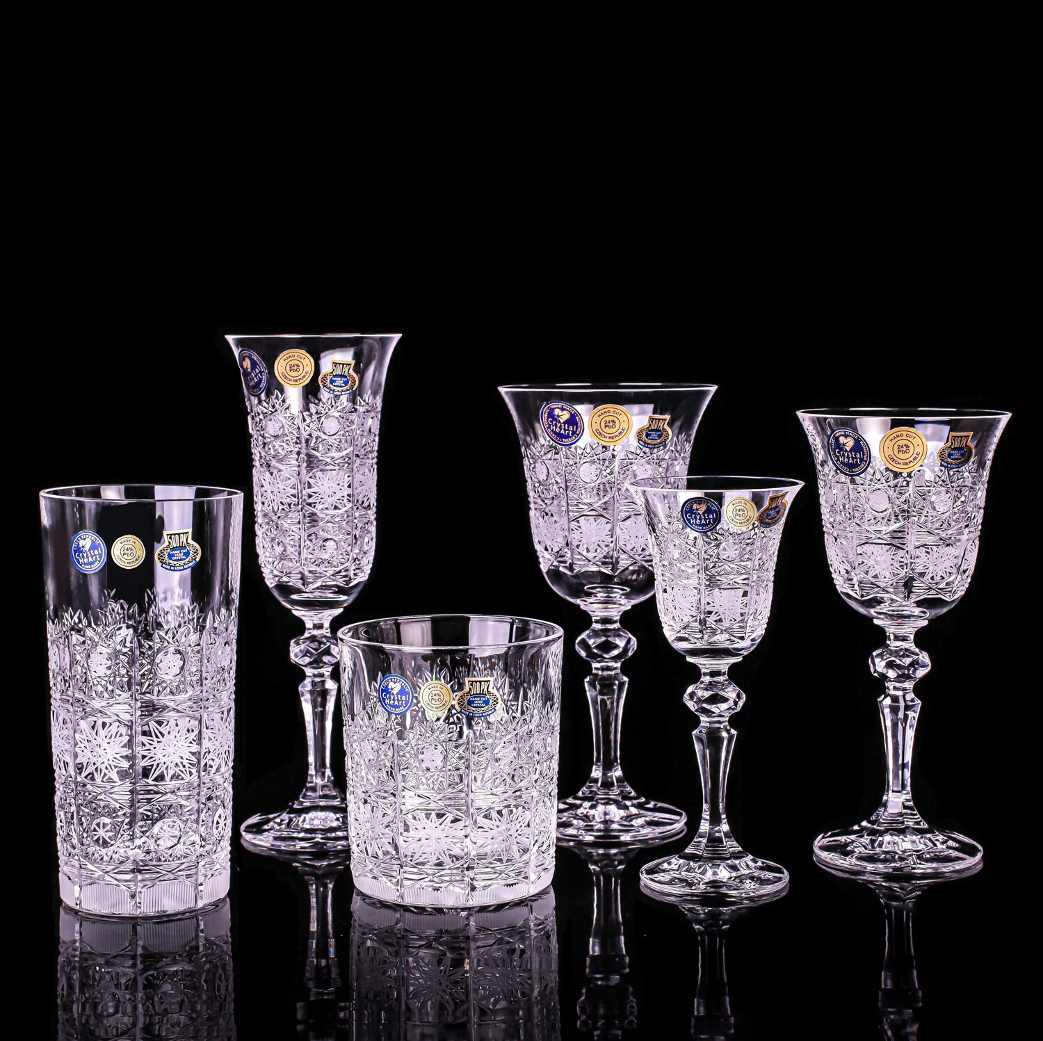 Bohemia Crystal Water Glasses 6pcs 350ml - Etsy
