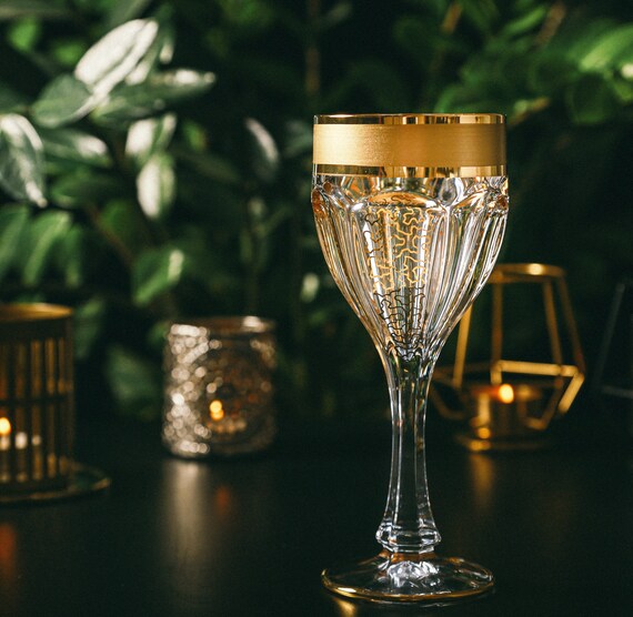 Crystal Wine Glass Set Fancy Wine Goblets Crystal Stemware - Etsy