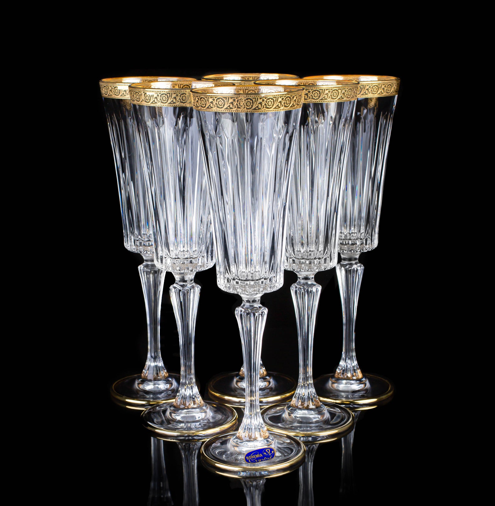 Crystal Champagne Glasses Timeless Collection 180ml 6pcs | Etsy