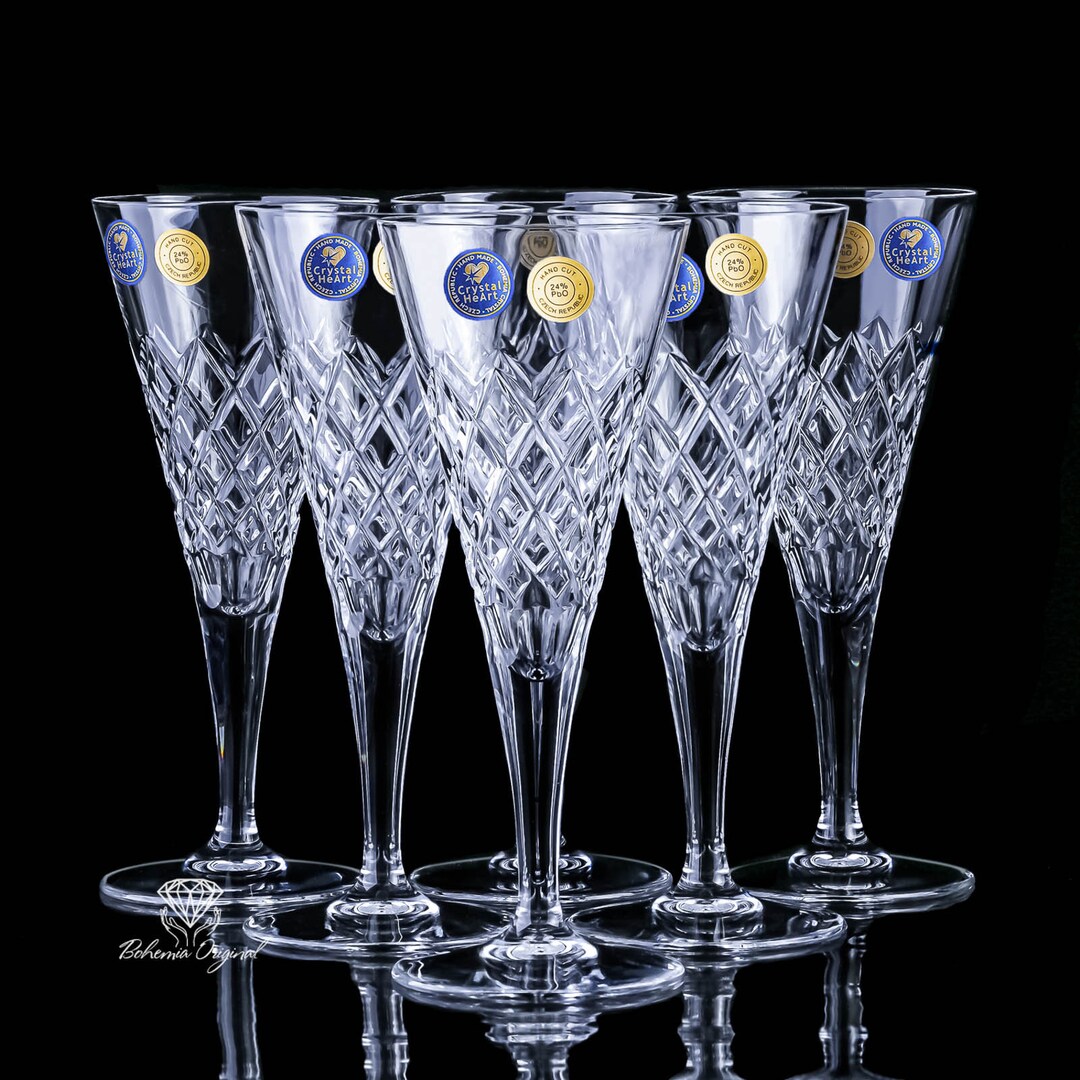 White Wine Lead Crystal Massive Glasses Karo Design - Etsy