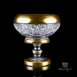 Classic Gold Crystal Bowl on Stand - Etsy