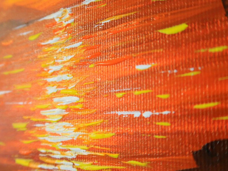 Sunset Acrylic Painting on Canvas, Original Art, Abstract Art, Ocean ...