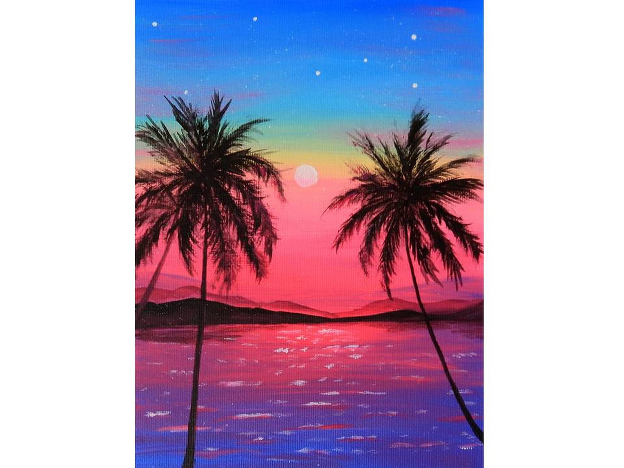 Sunset Acrylic Painting on Canvas Original Art Abstract Art | Etsy