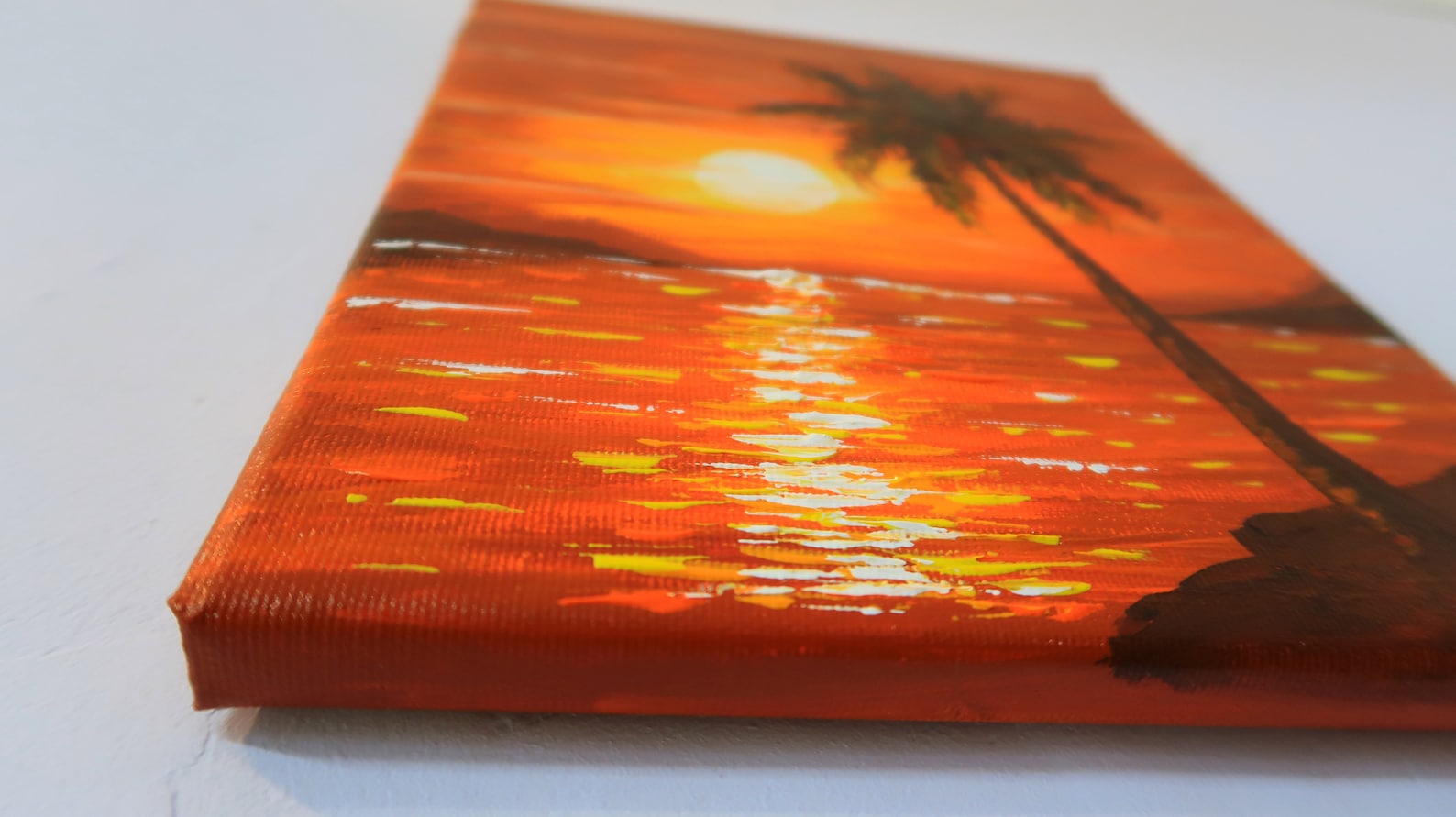 Sunset Acrylic Painting on Canvas, Original Art, Abstract Art, Ocean ...