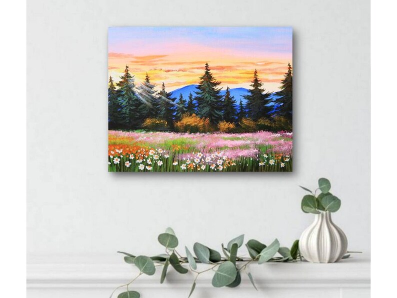 Sunset Acrylic Painting on Canvas Original Art Abstract Art | Etsy