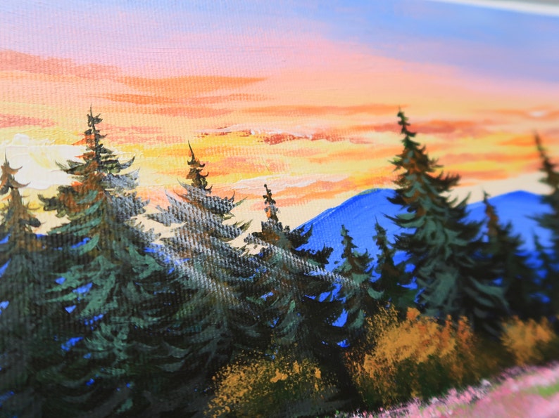 Sunset Acrylic Painting on Canvas Original Art Abstract Art | Etsy