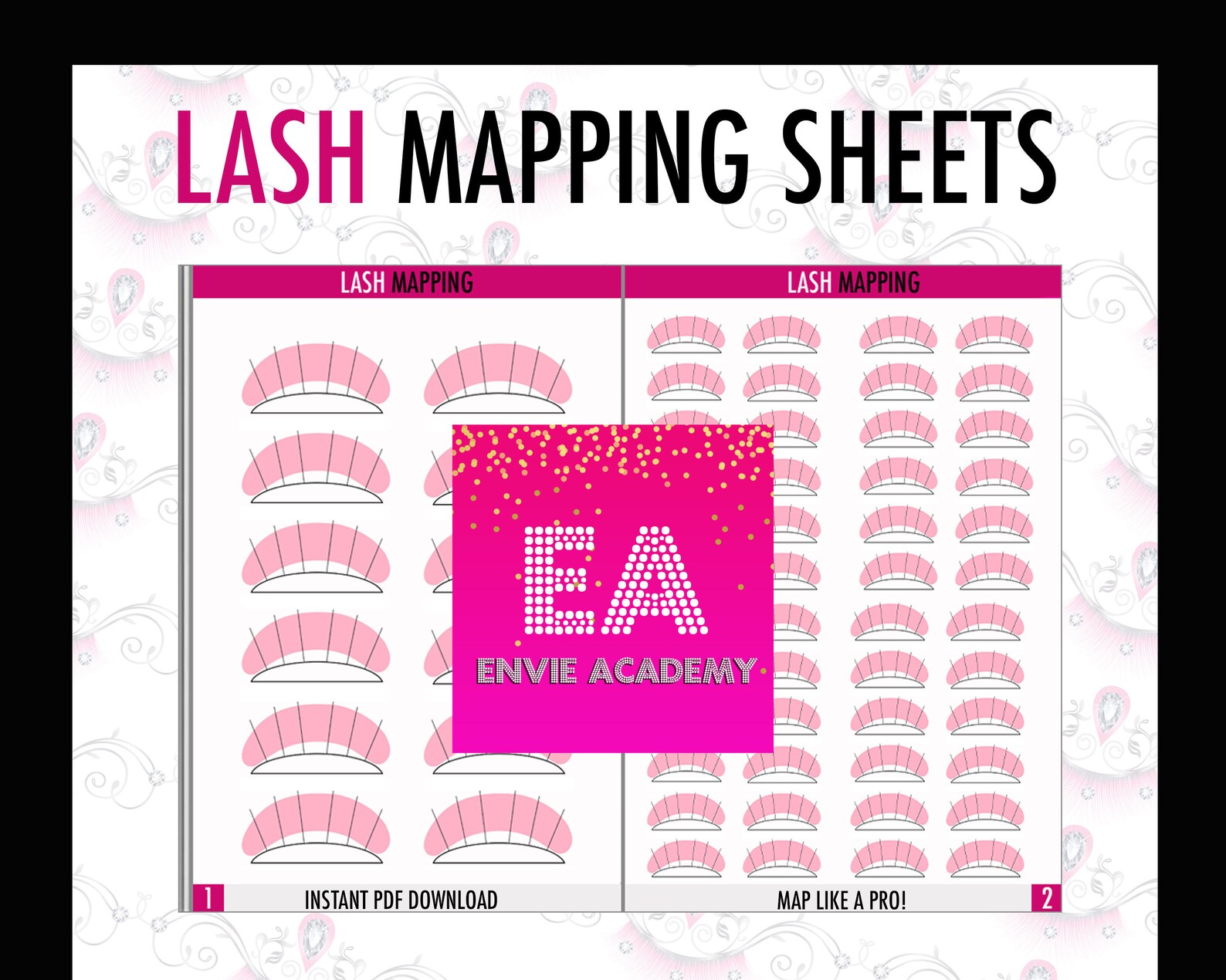 Lash Map Sheets Printable Lash Mapping Sheets Eyelash | Etsy
