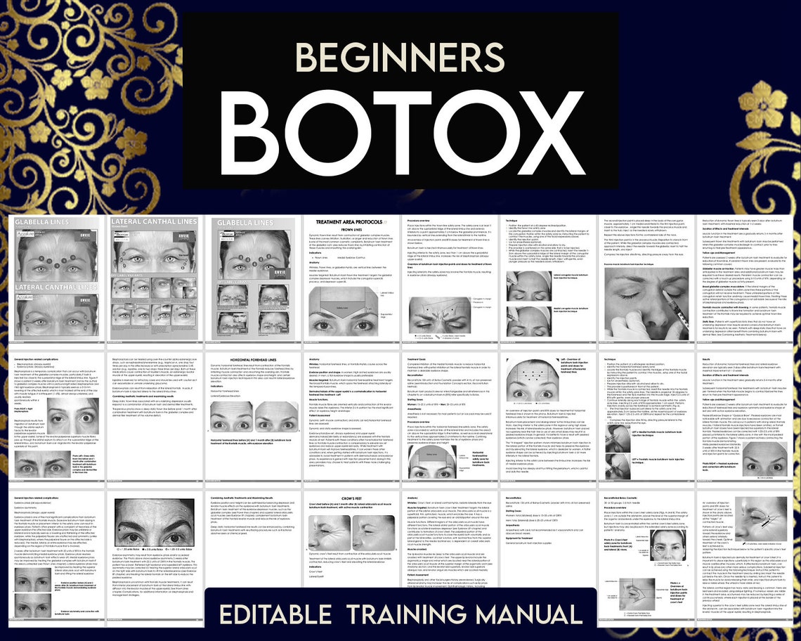 Botox Training Manual Botulinum Toxins Beginners Course | Etsy