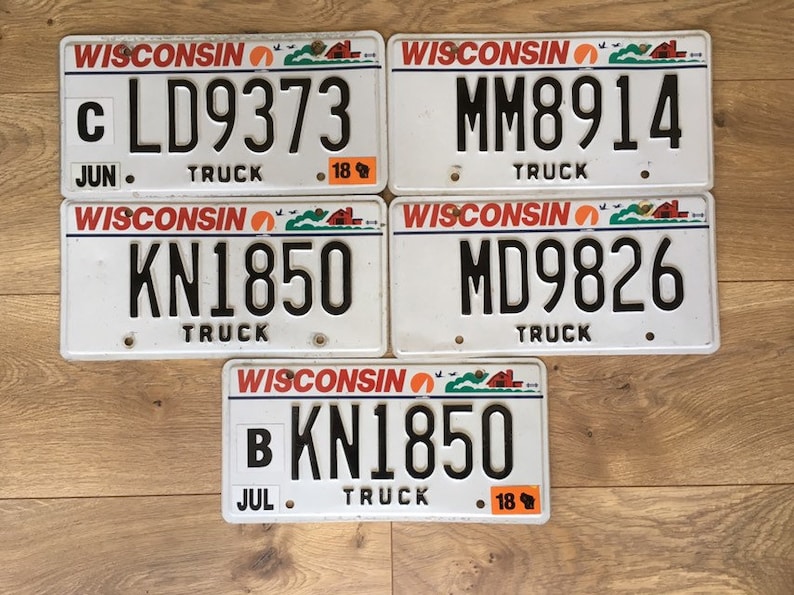5 Pack of Authentic Wisconsin 'truck' License Plates | Etsy