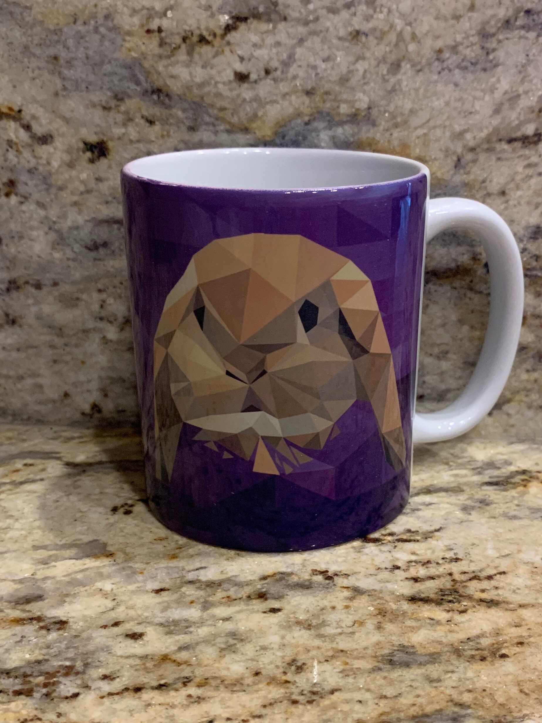 Cute Rabbit Design 11 Ounce Coffee Mug. the Rabbit is in a Geometrical ...
