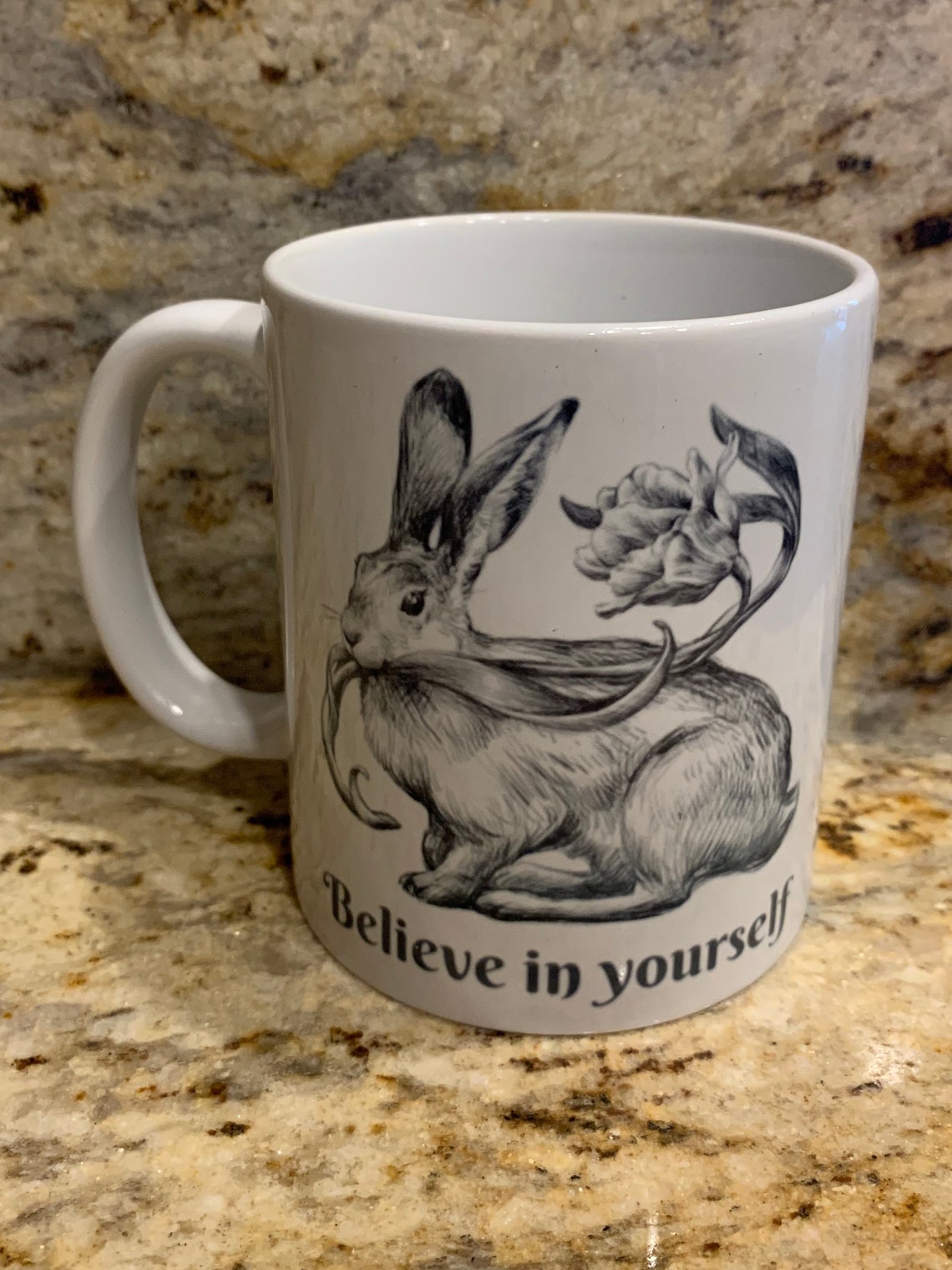 Cute Rabbit Design 11 Ounce Coffee Mug. the Saying on the Mug is ...