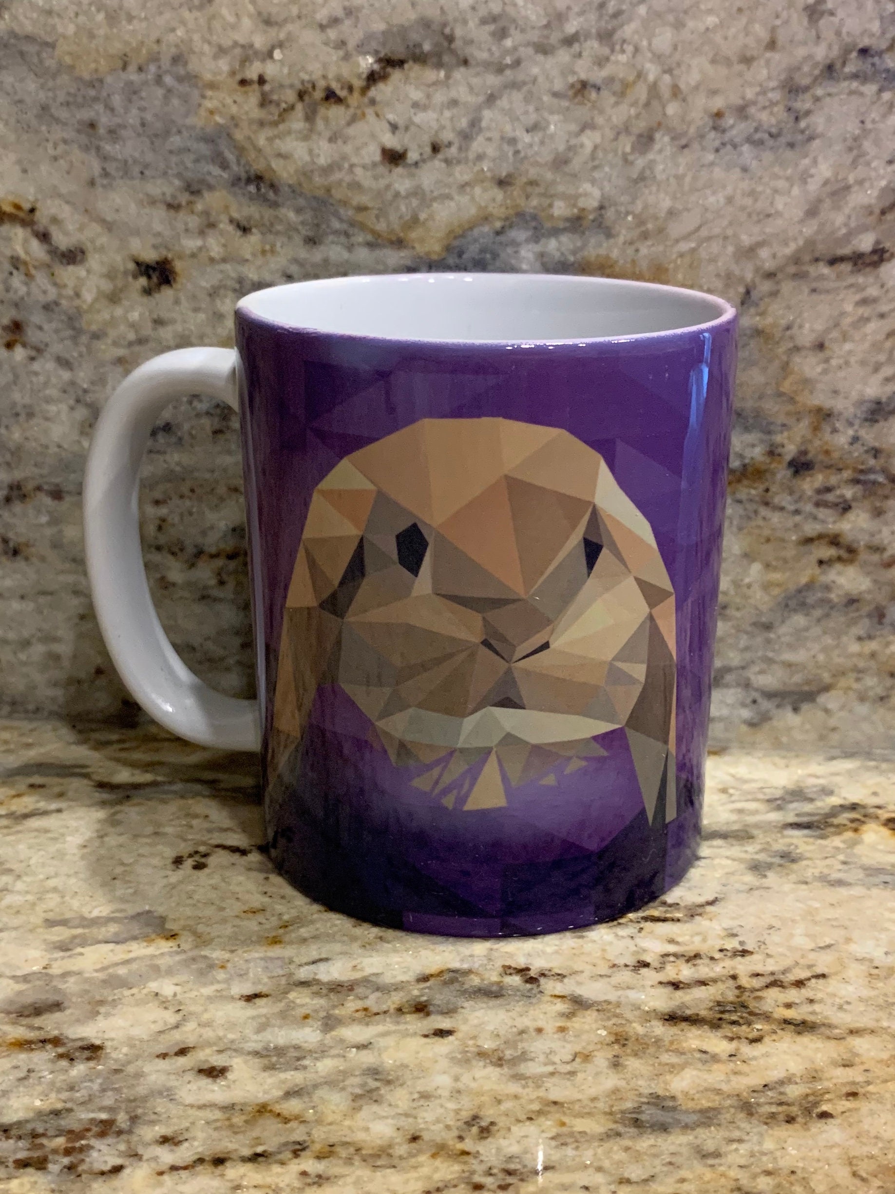 Cute Rabbit Design 11 Ounce Coffee Mug. the Rabbit is in a Geometrical ...