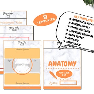 Anatomy Mind Maps Digital Fill-able PDF Printable Note Taking Study ...