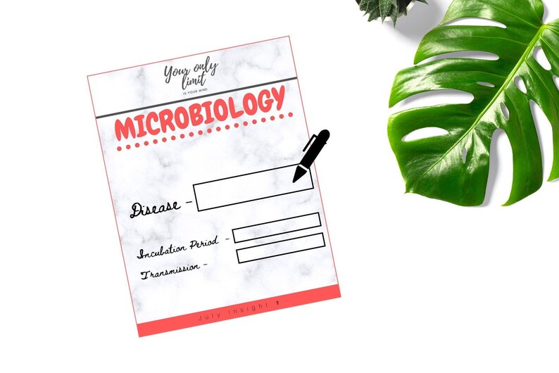 Microbiology Note Taking Study Templates Digital Fill-able PDF ...
