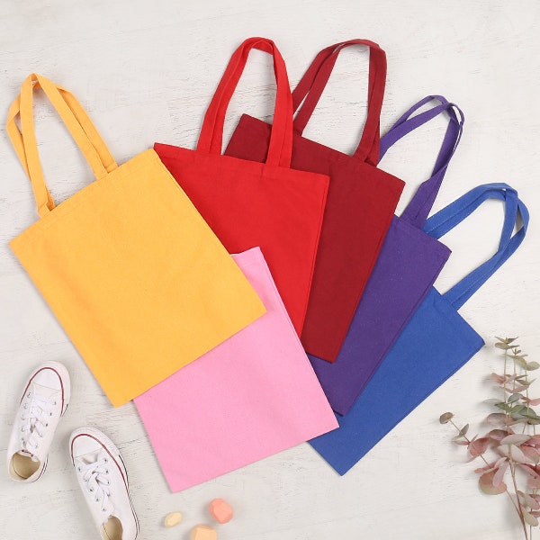Solid Color Canvas Tote Bag - Etsy