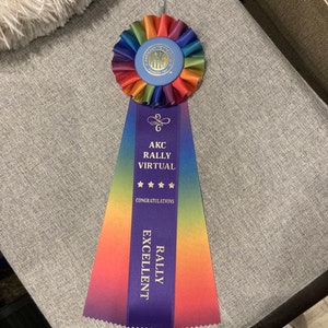 AKC Virtual Rally Title Ribbon Rosette - Novice, Intermediate, Advanced ...